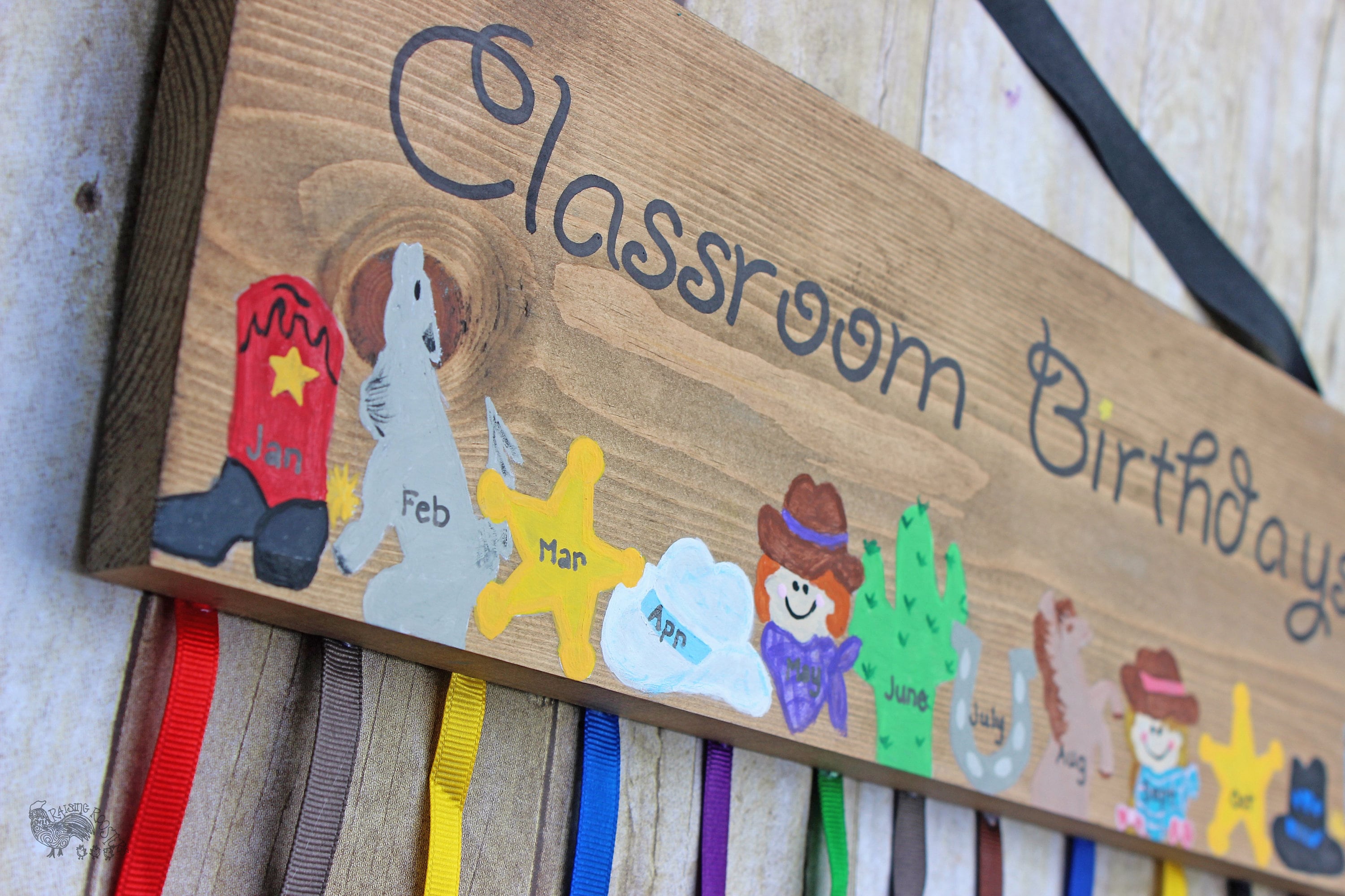 Birthday Calendar Birthday Chart Western Classroom Decor - Etsy