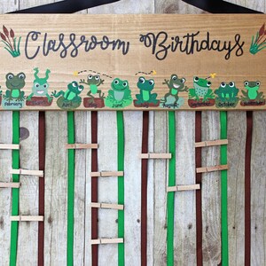 Classroom Birthday Calendar- Birthday Chart- Teacher Gift- Frog Themed ...
