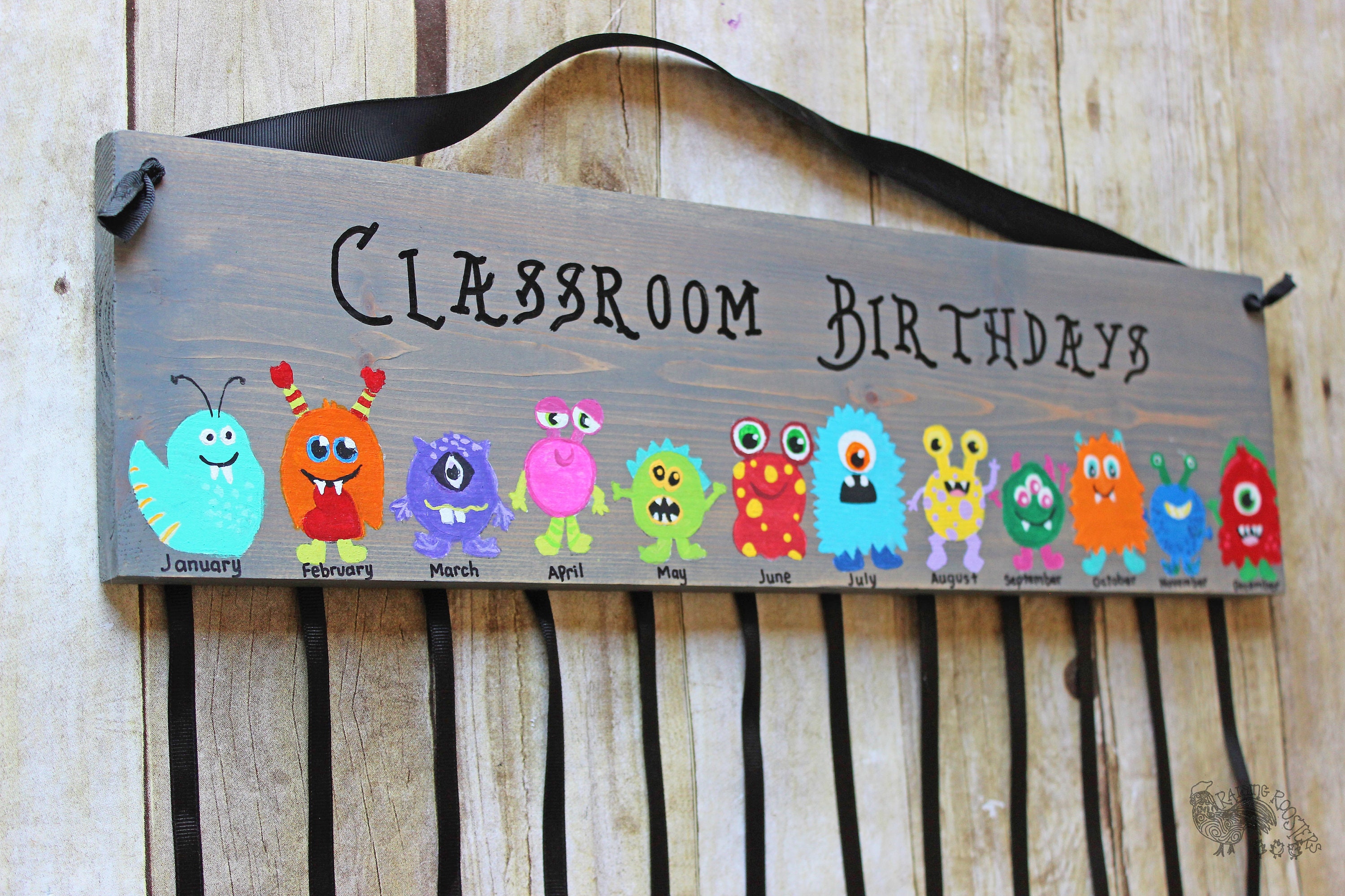 Birthday Calendar Birthday Chart Monsters Classroom Decor - Etsy