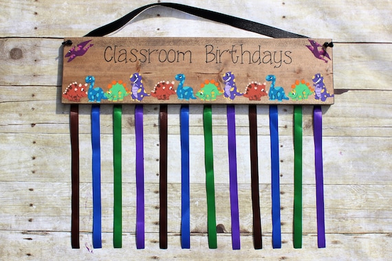 Birthday Calendar Birthday Chart Dinosaurs Classroom Decor | Etsy
