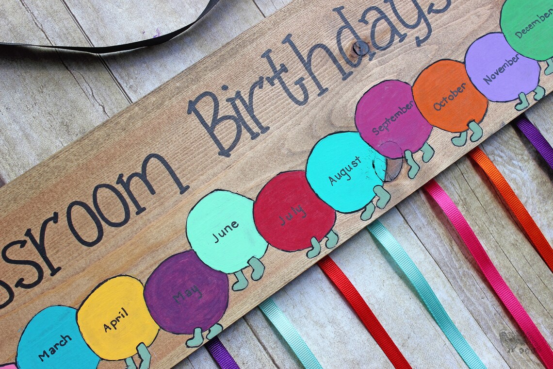 Classroom Birthday Calendar Caterpillar Birthday Chart | Etsy