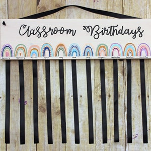 Boho Calendar- Boho Classroom Calendar- Rainbow Birthday Chart - Etsy