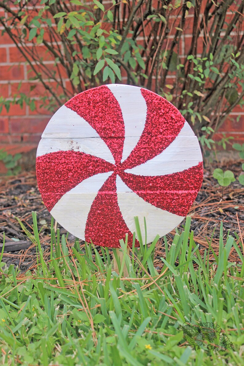 Peppermint Yard Stakes Peppermint Christmas Yard Art Perfect - Etsy