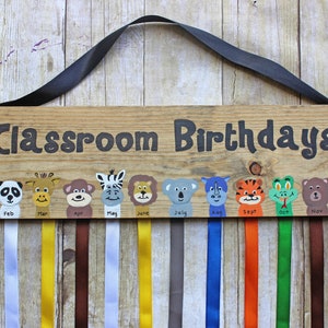 Birthday Calendar- Birthday Chart Zoo Animals- Classroom Decor- Teacher ...