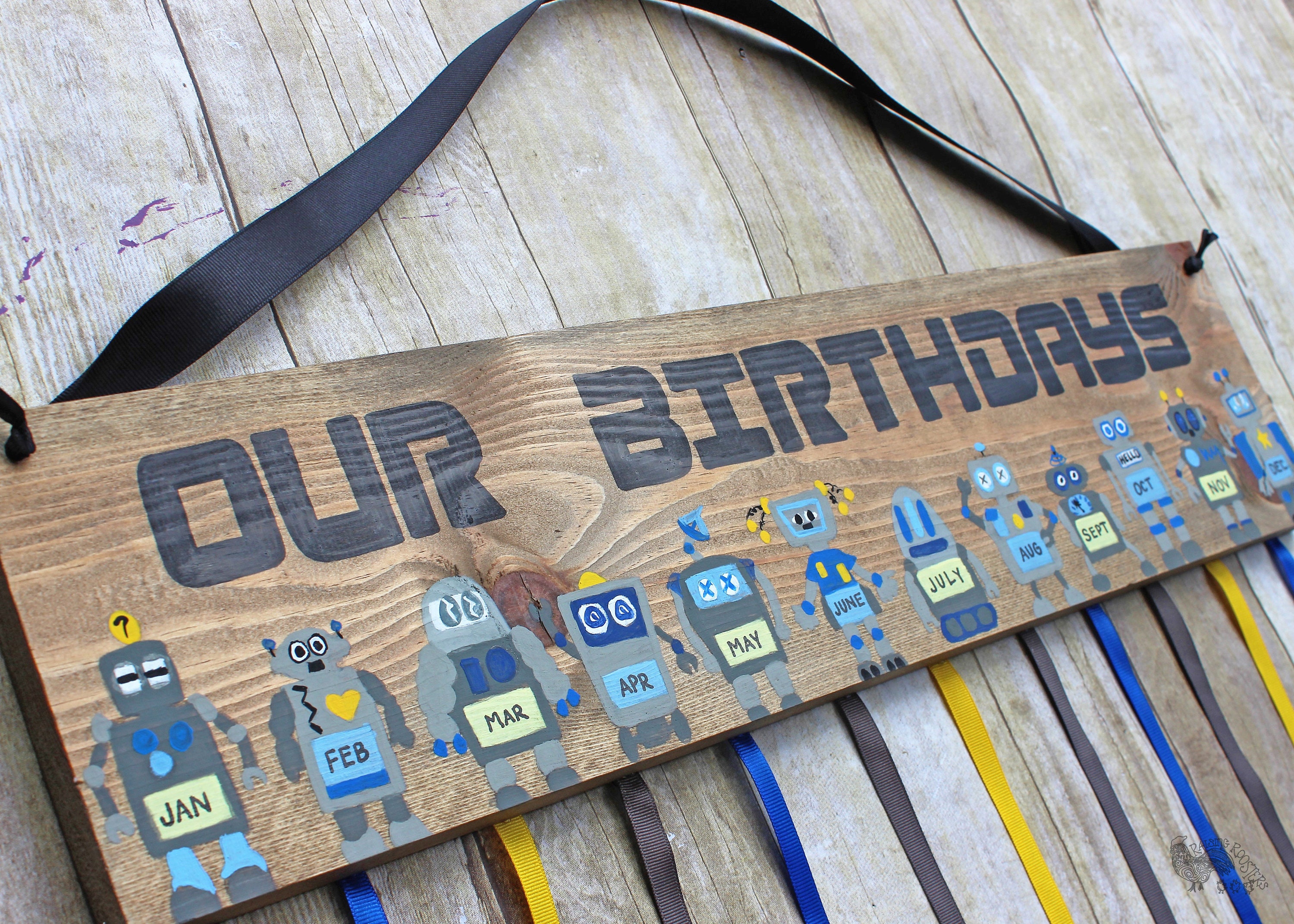Robot Birthday Calendar: Teacher Classroom Decor, Robotics Theme - Etsy