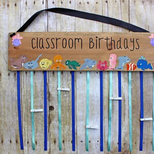 Birthday Calendar- Birthday Chart Sea Animals- Classroom Decor- Teacher ...