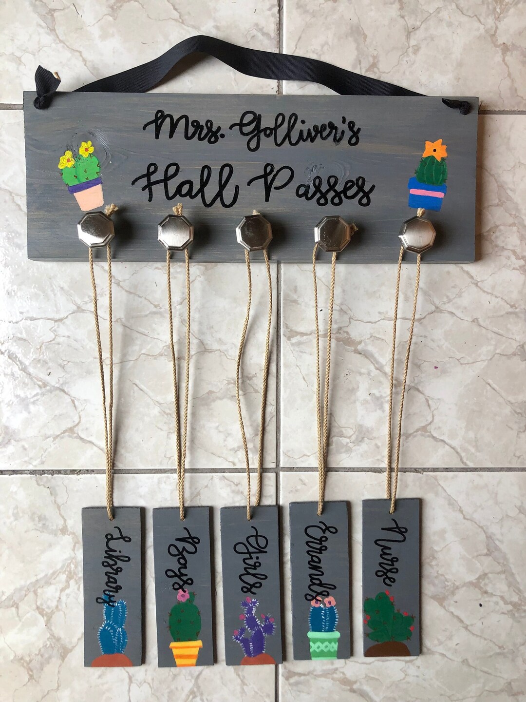 Hall Pass Sign for Classrooms- Teacher Gift- Rustic Hall Pass ...
