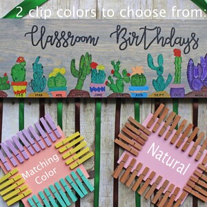 Birthday Calendar- Birthday Chart Cactus- Classroom Decor- Teacher Gift ...