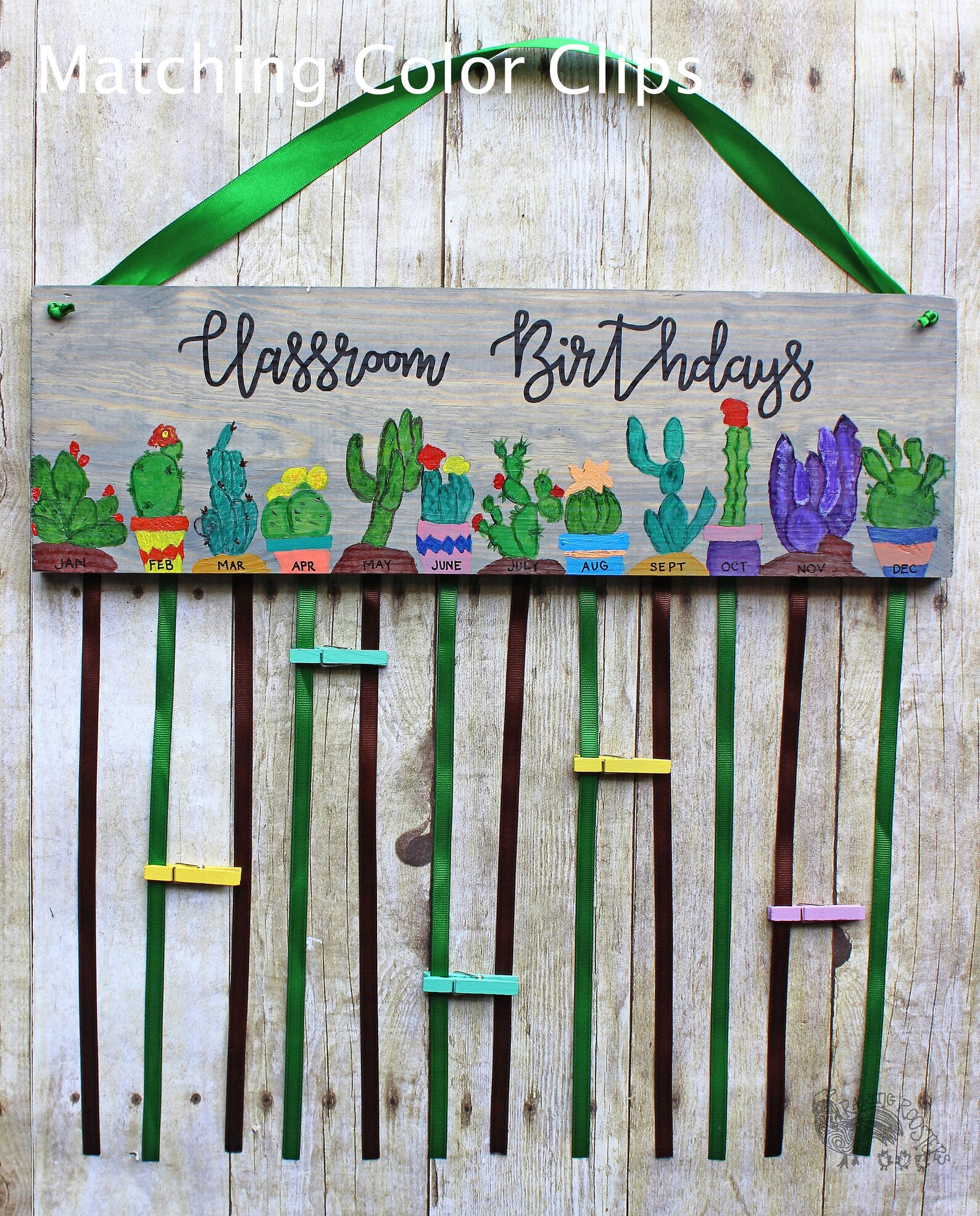 Birthday Calendar Birthday Chart Cactus Classroom Decor | Etsy