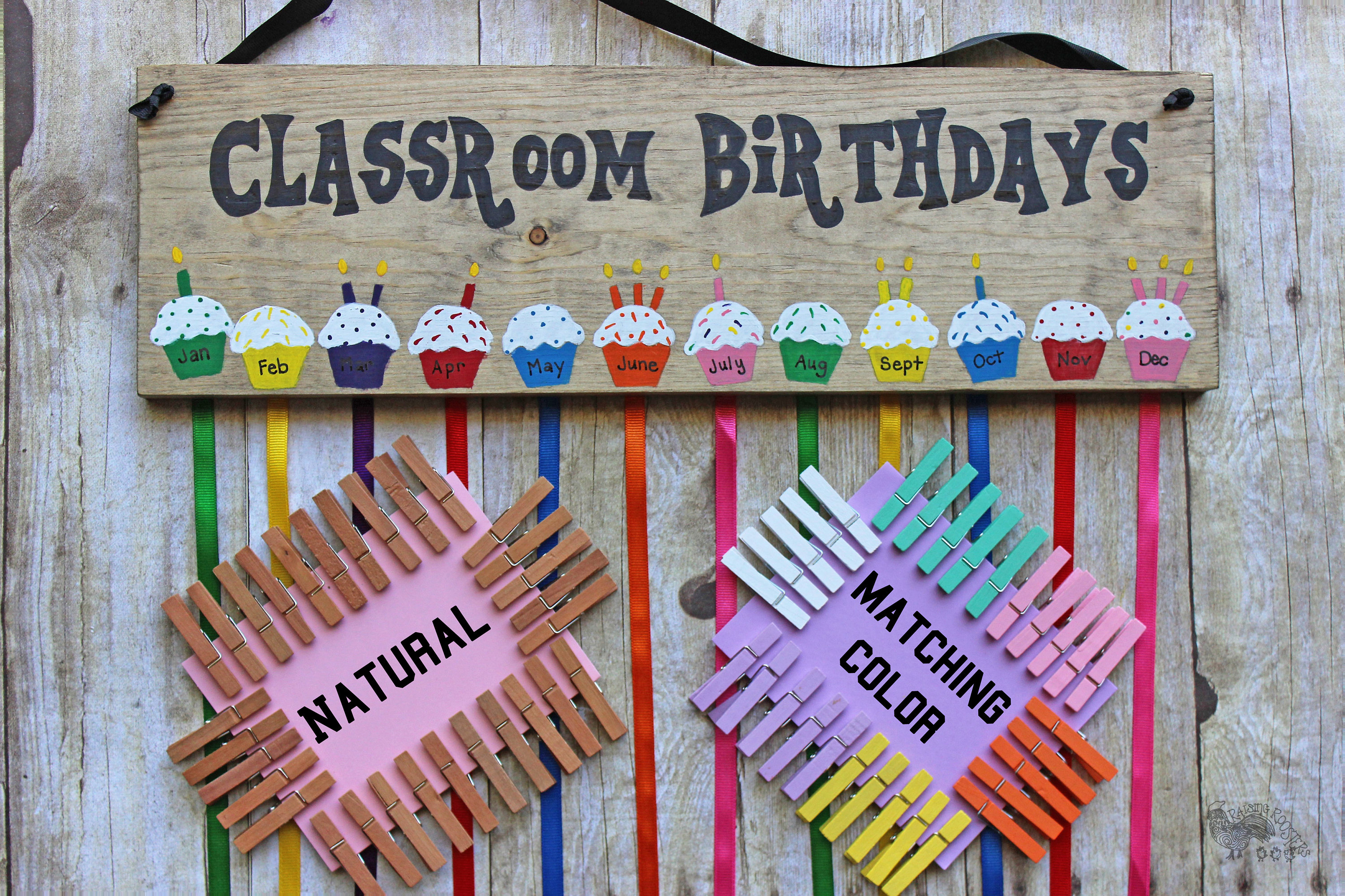 Handmade Classroom Birthday Chart: Colorful Cupcake Decor - Etsy