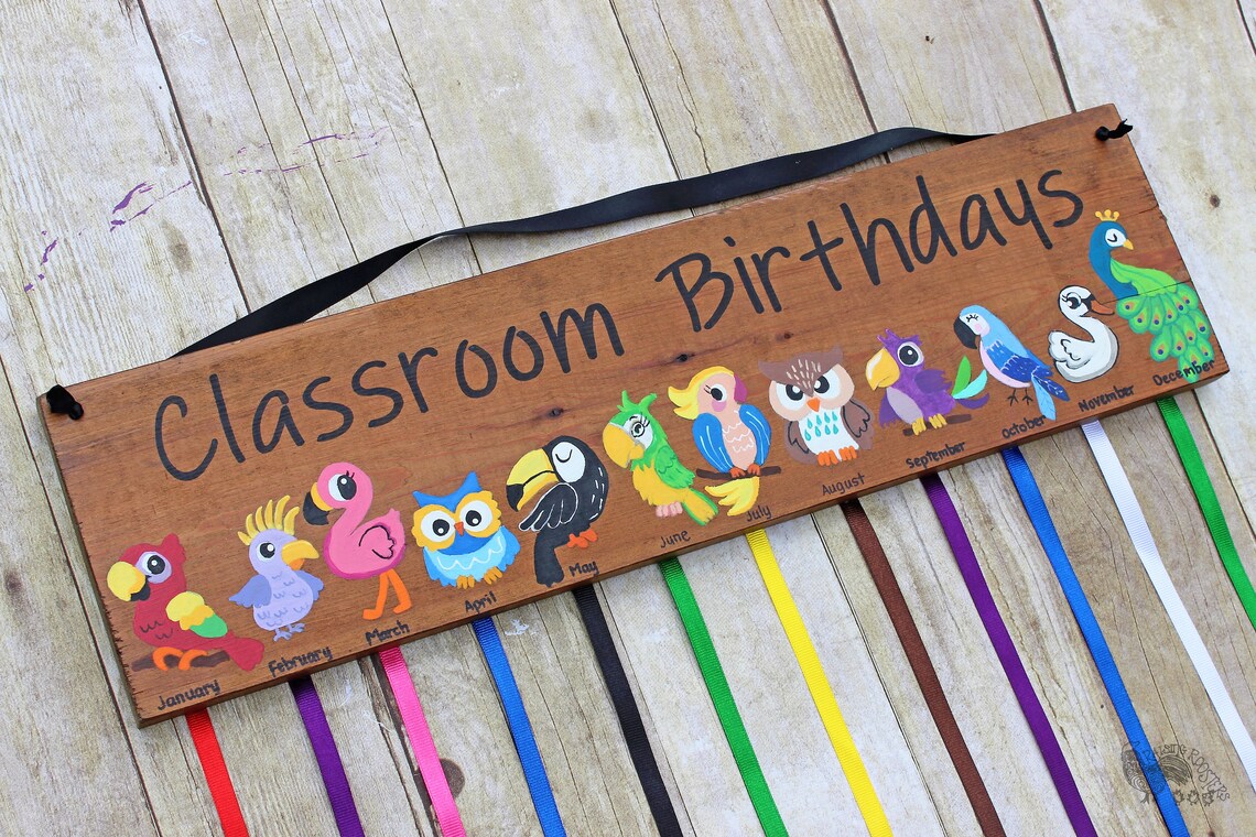 Classroom Birthday Calendar Birthday Chart Calendar | Etsy