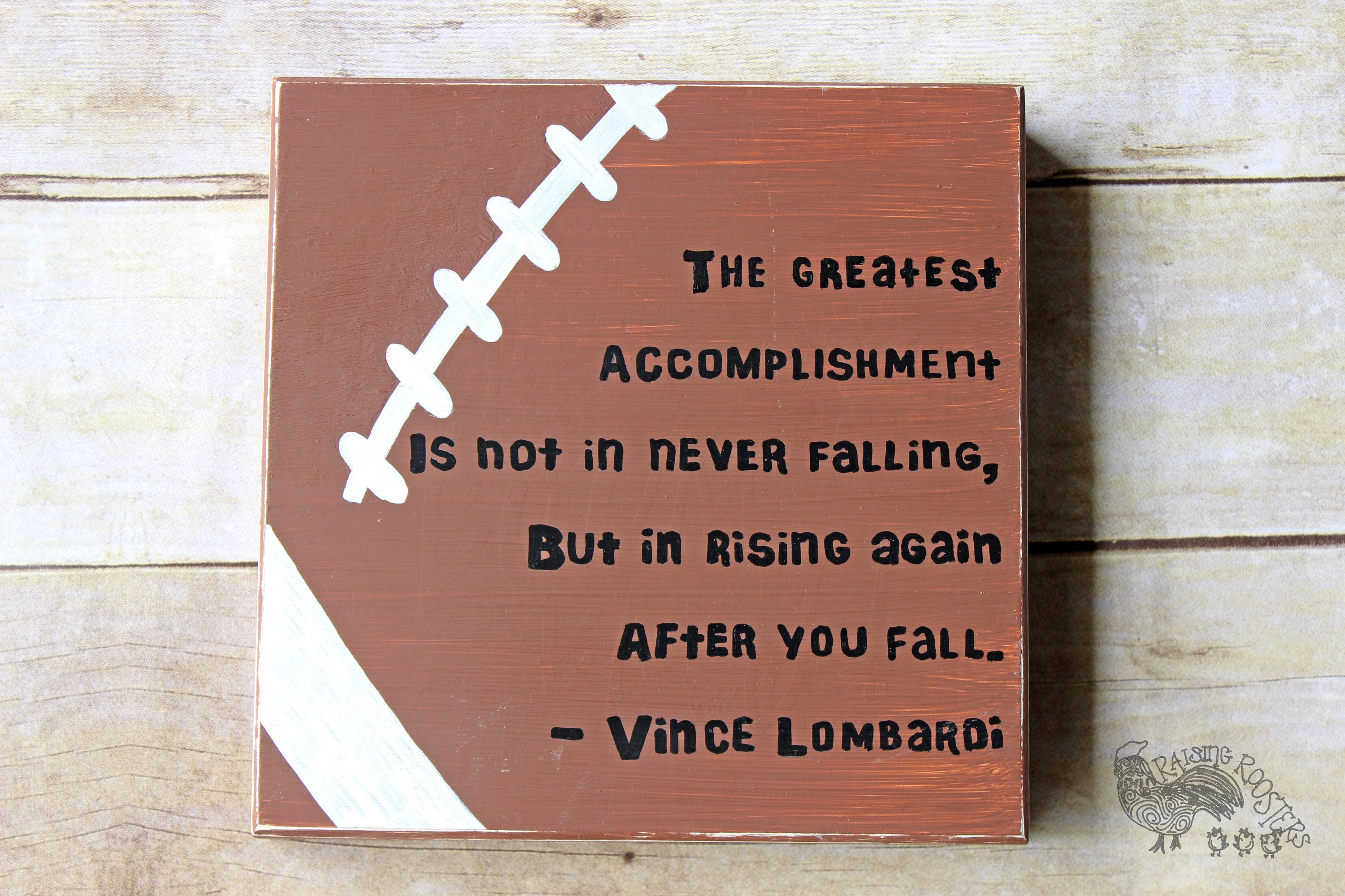 Football Sign Motivational Sign Vince Lombardi Get Back Up | Etsy