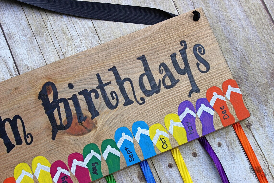 Birthday Calendar Birthday Chart Flipflops Classroom Decor | Etsy