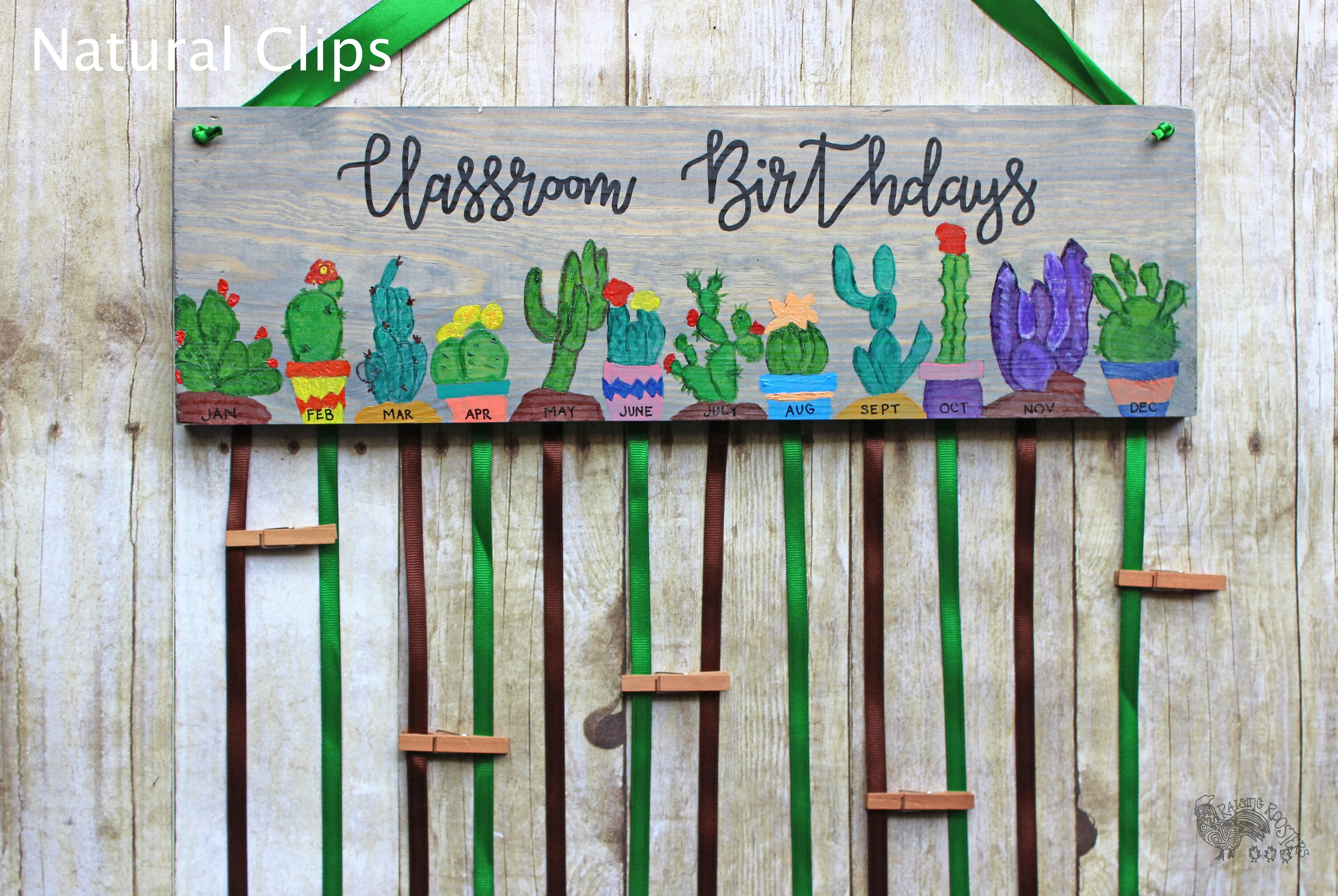 Birthday Calendar Birthday Chart Cactus Classroom Decor | Etsy