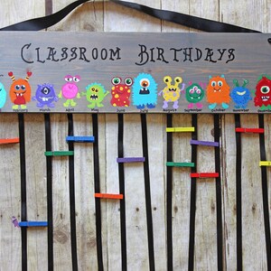 Birthday Calendar- Birthday Chart Monsters- Classroom Decor- Teacher ...