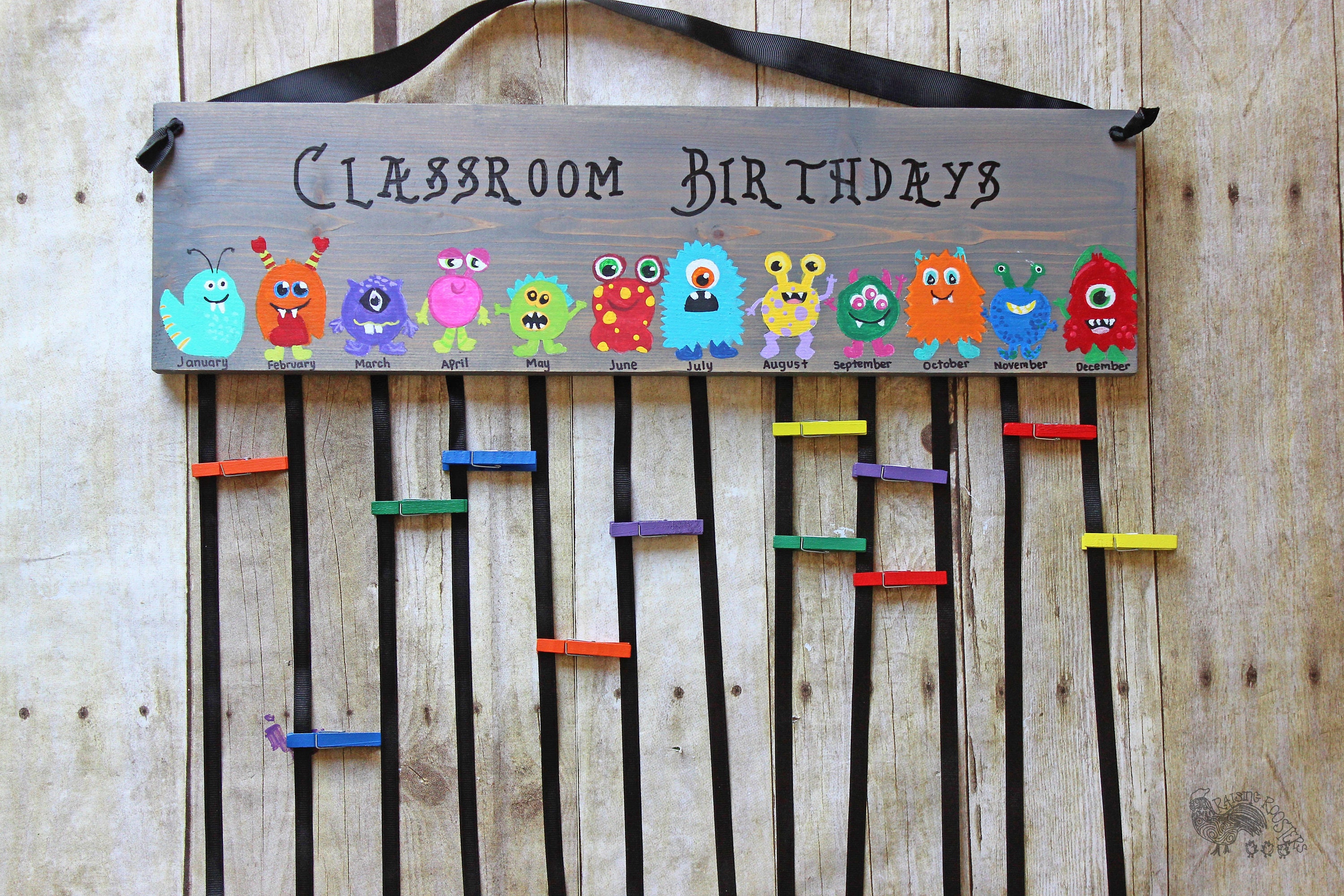 Birthday Calendar Birthday Chart Monsters Classroom Decor - Etsy