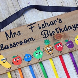 Birthday Calendar- Fruit Birthday Chart- Classroom Decor- Teacher Gift ...