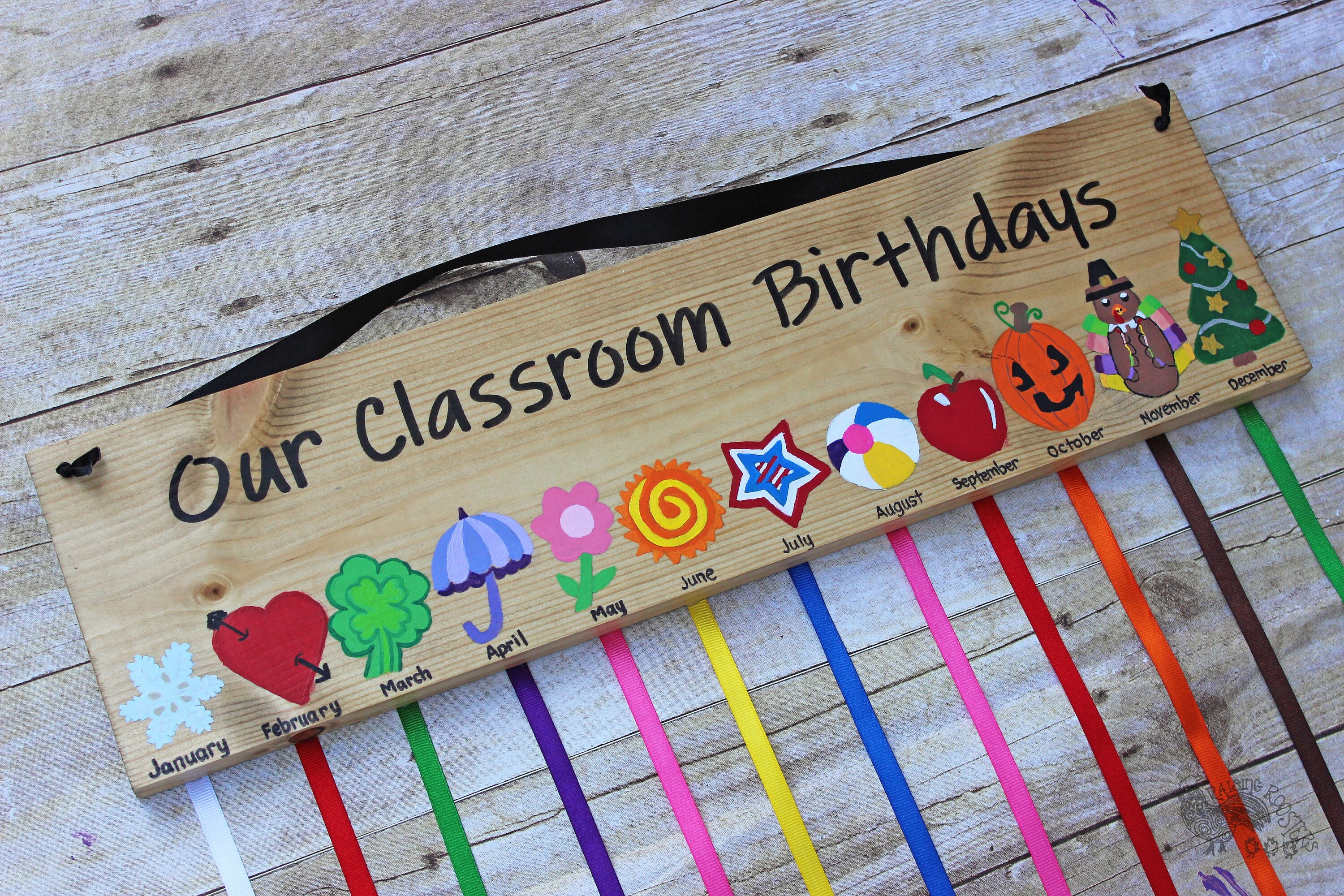 Retro Classroom Birthday Calendar: Handmade Wood Sign - Etsy