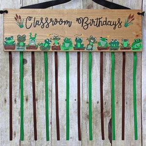 Classroom Birthday Calendar- Birthday Chart- Teacher Gift- Frog Themed ...
