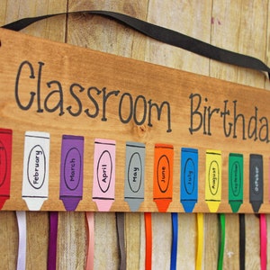 Crayon Classroom Birthday Calendar- Birthday Chart- Teacher Gift ...