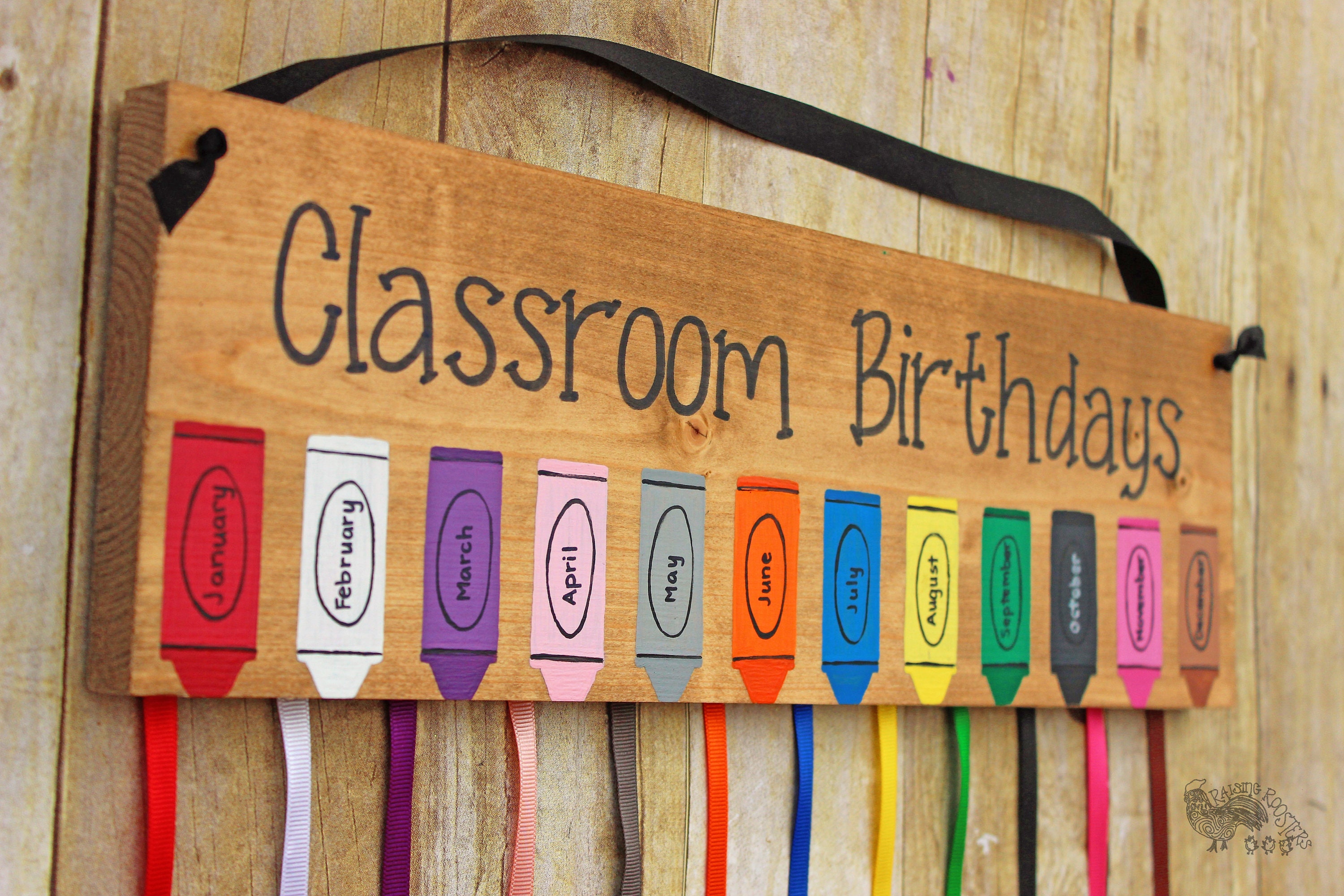 Crayon Classroom Birthday Calendar Birthday Chart Teacher | Etsy