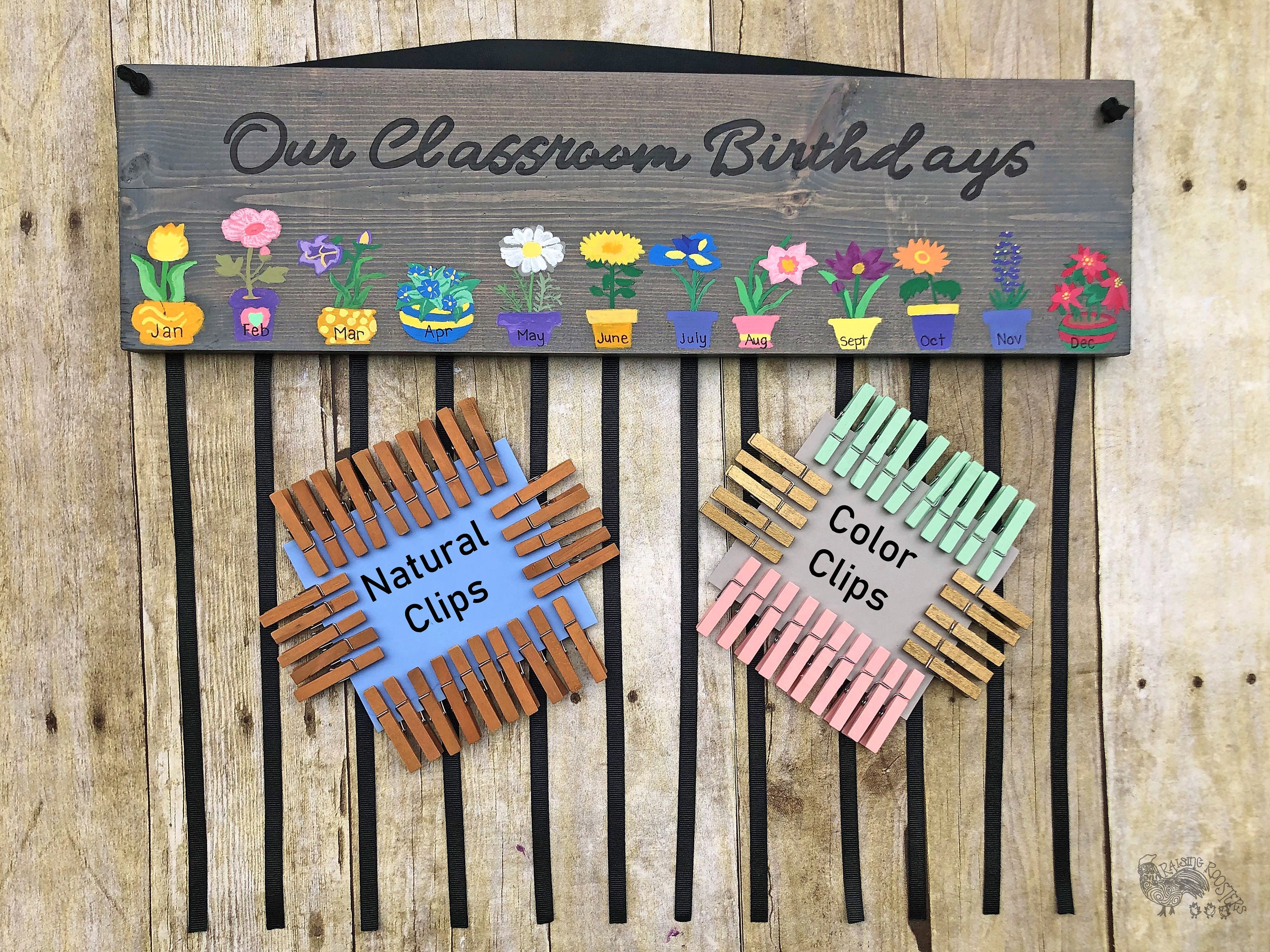 Classroom Birthday Calendar- Birthday Chart- Teacher Gift- Flower Theme ...