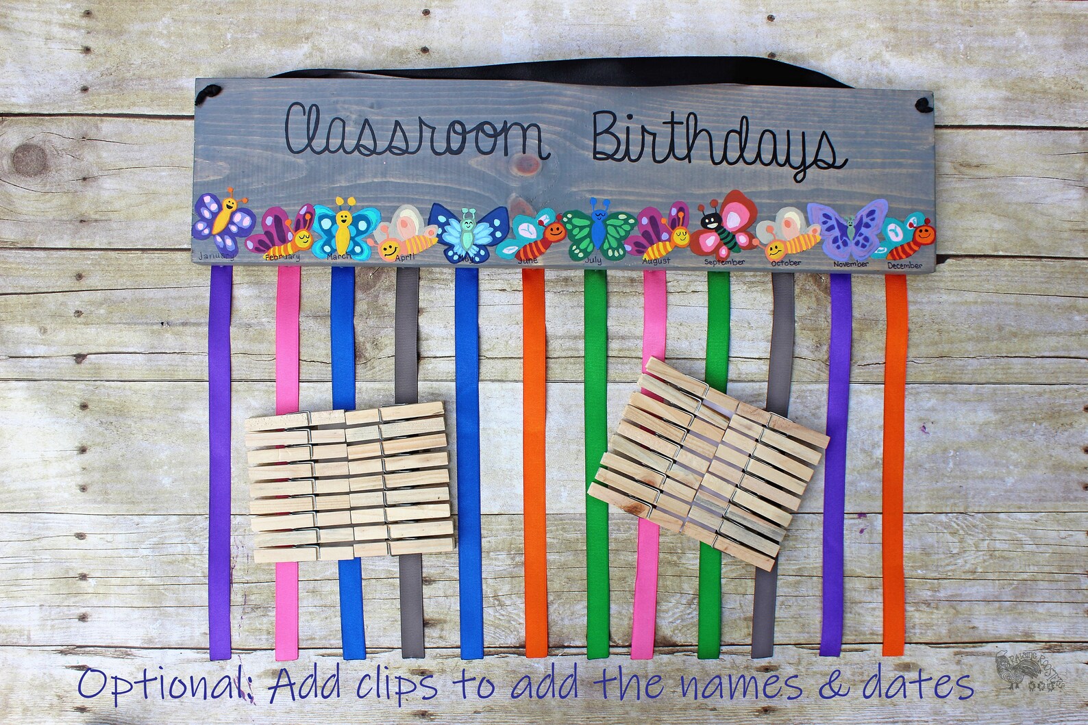 Birthday Calendar Birthday Chart Butterflies Classroom - Etsy