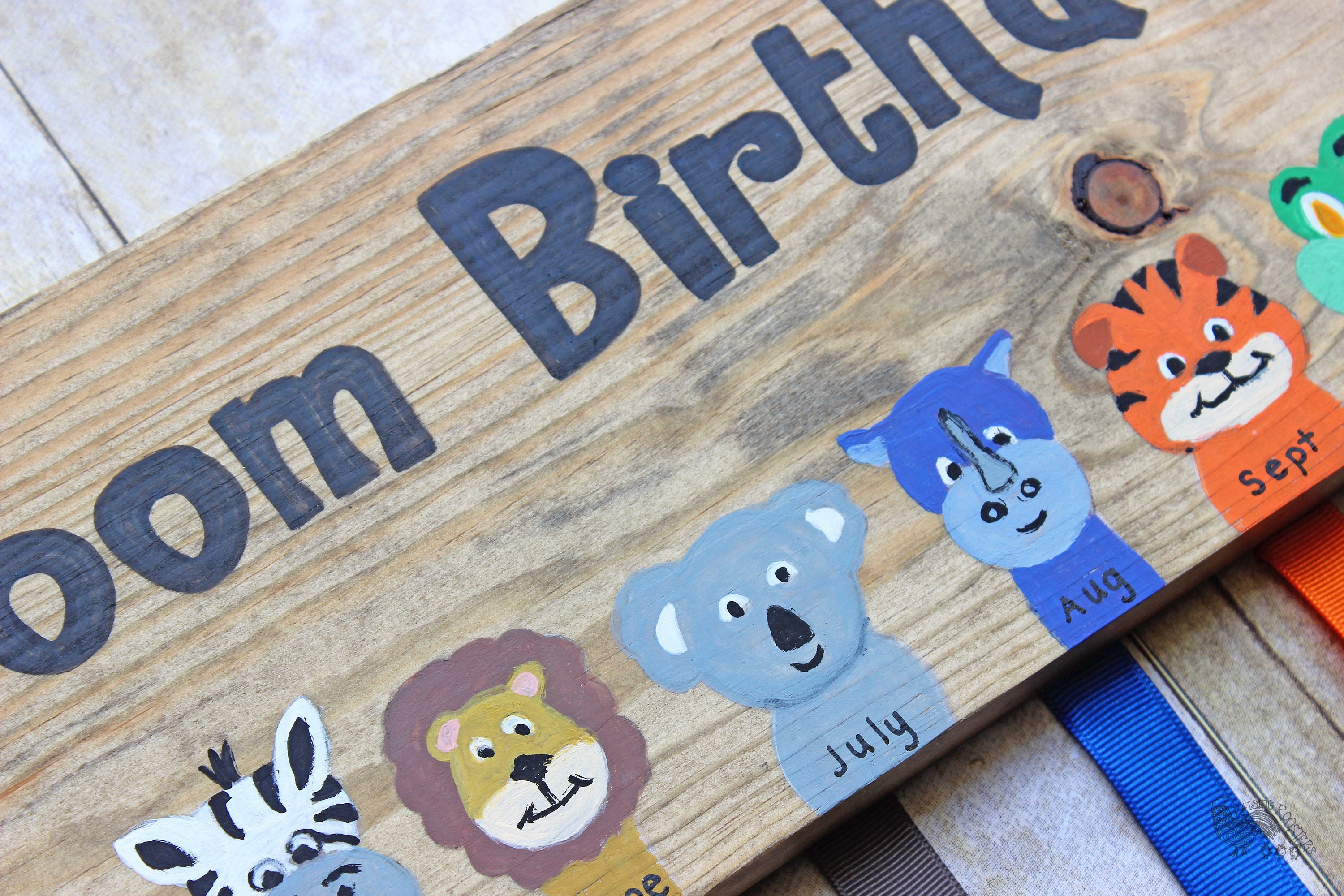 Birthday Calendar Birthday Chart Zoo Animals Classroom | Etsy