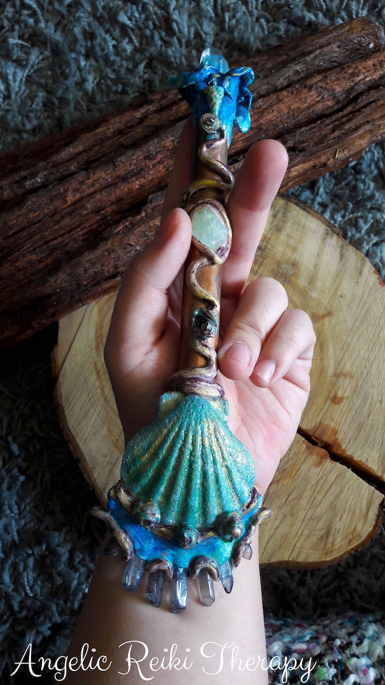 Lemurian Goddess Crystal Wand Mermaid Lemurian Healing Wand - Etsy