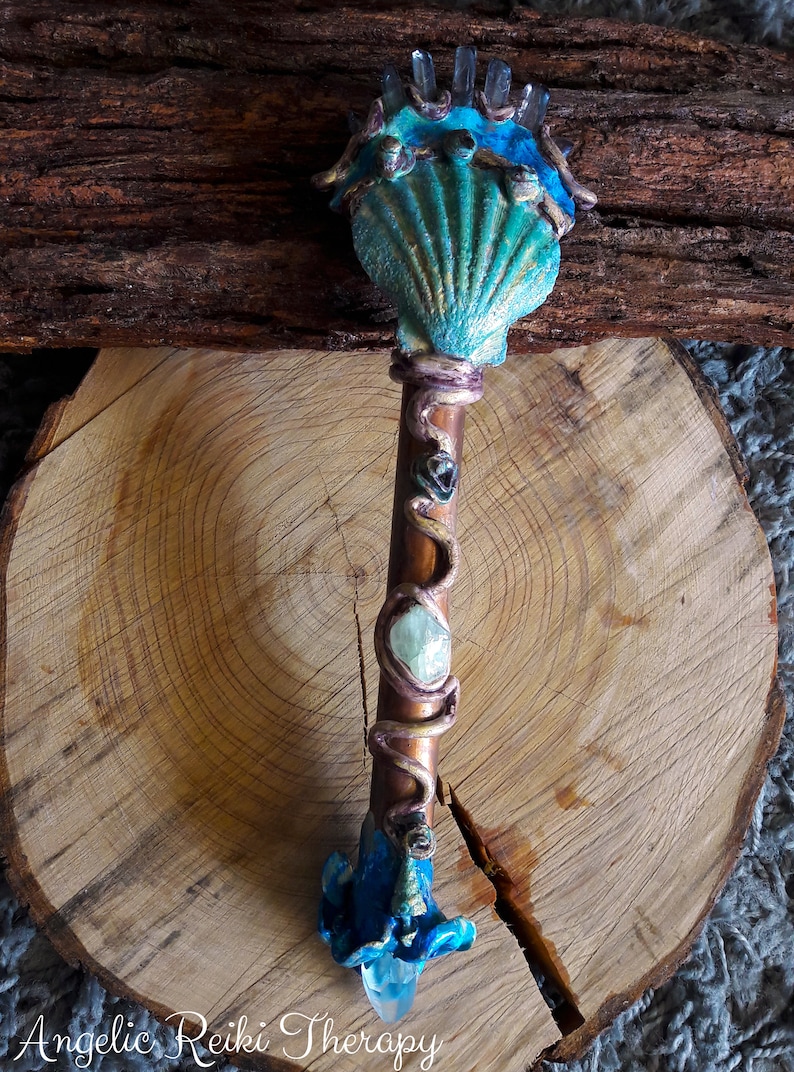 Lemurian Goddess Crystal Wand, Mermaid, Lemurian Healing Wand, Lemurian ...