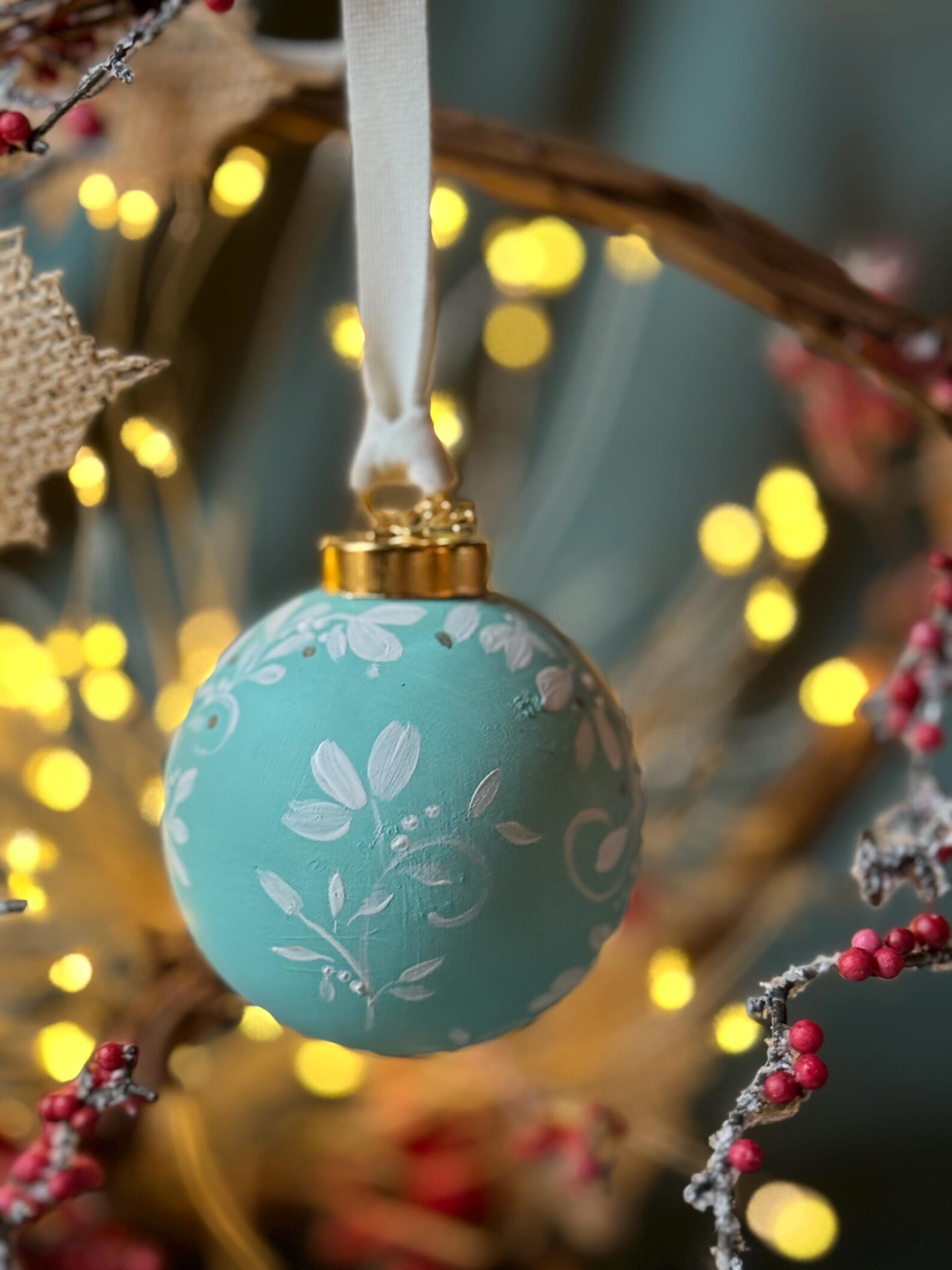 Hand-painted Ceramic Light Colors Christmas Ornament - Etsy
