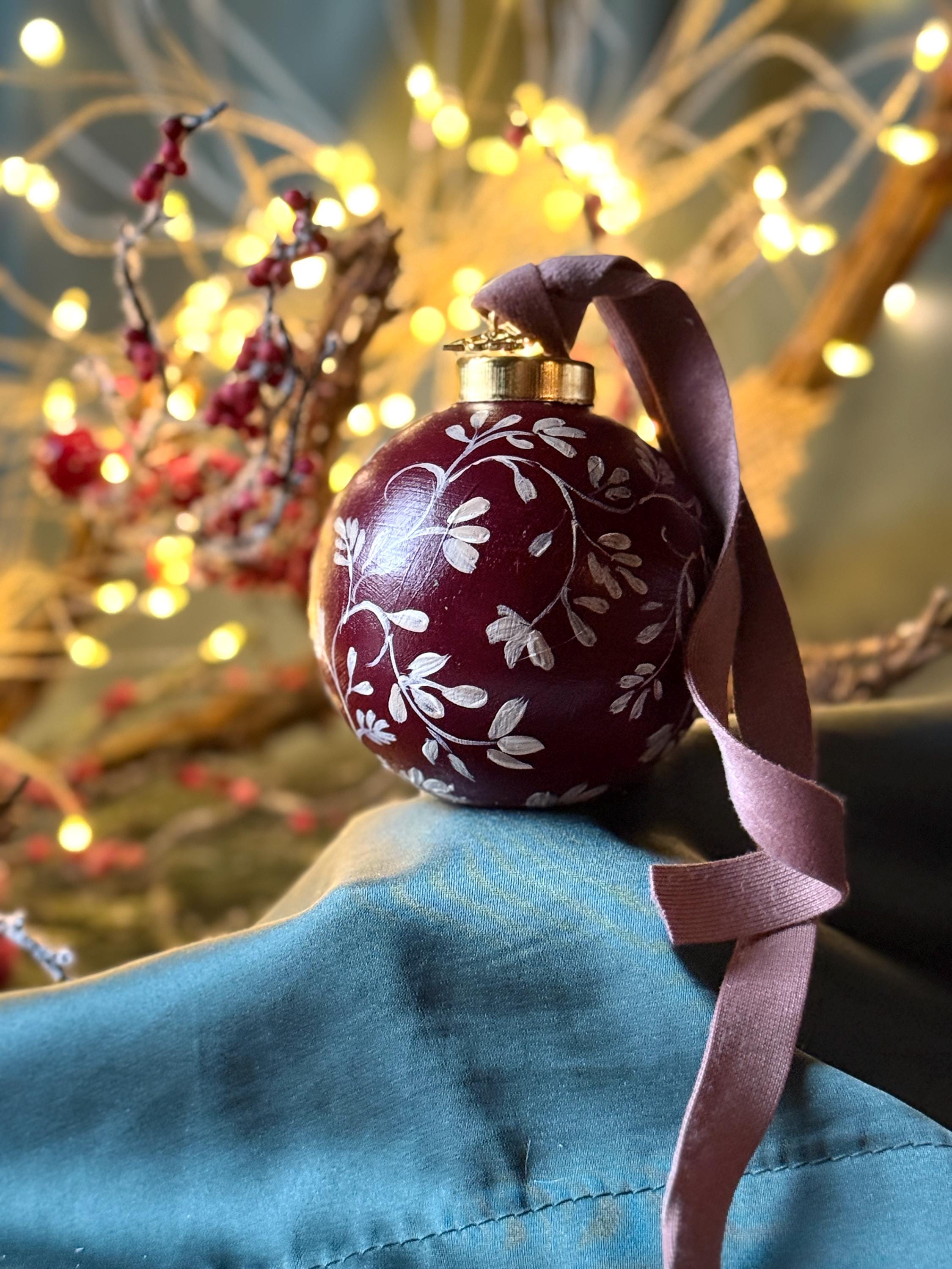 Hand-painted Ceramic Bold Tones Christmas Ornament - Etsy