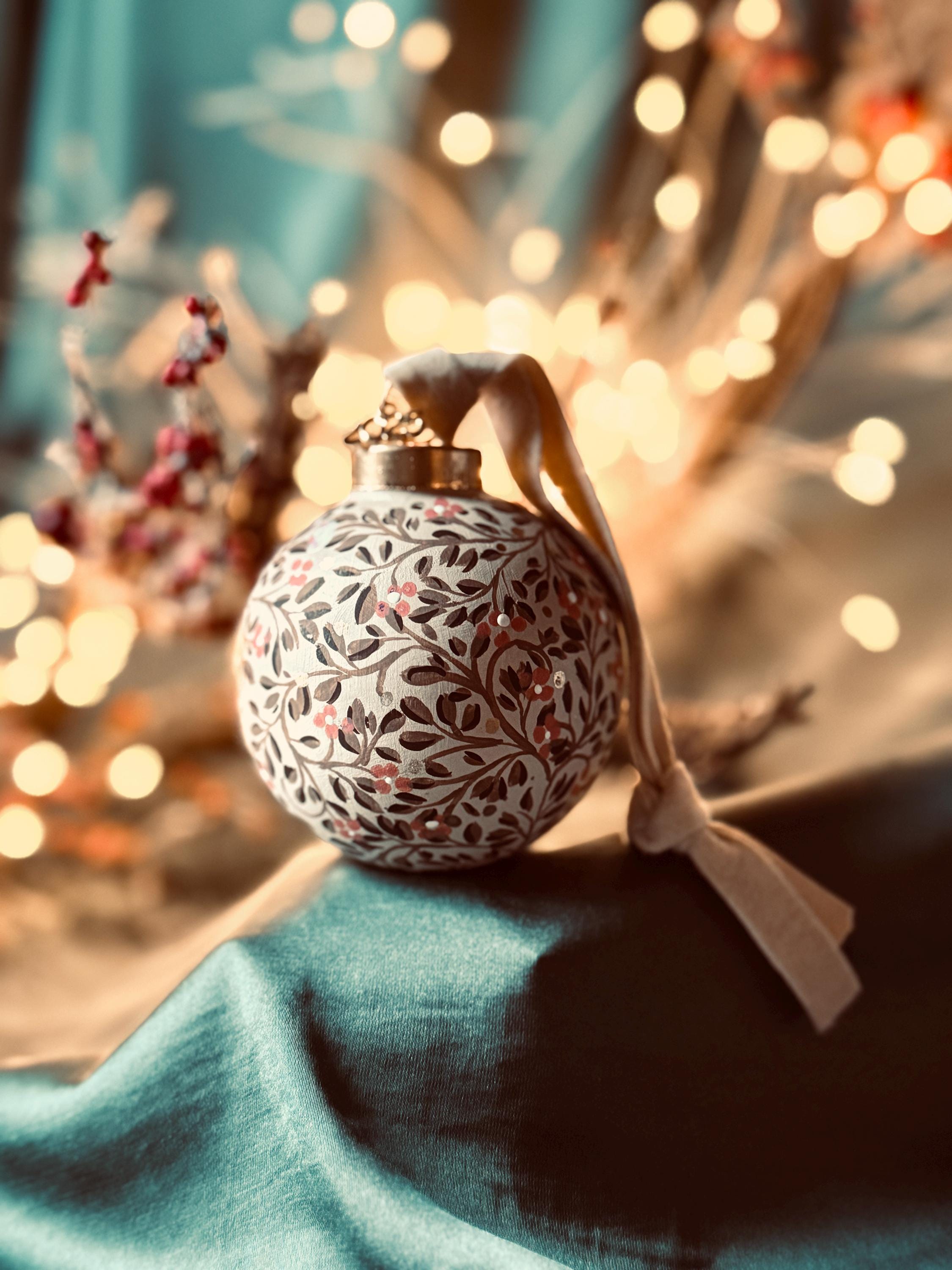 Hand-painted Ceramic Earth Tones Christmas Ornament - Etsy