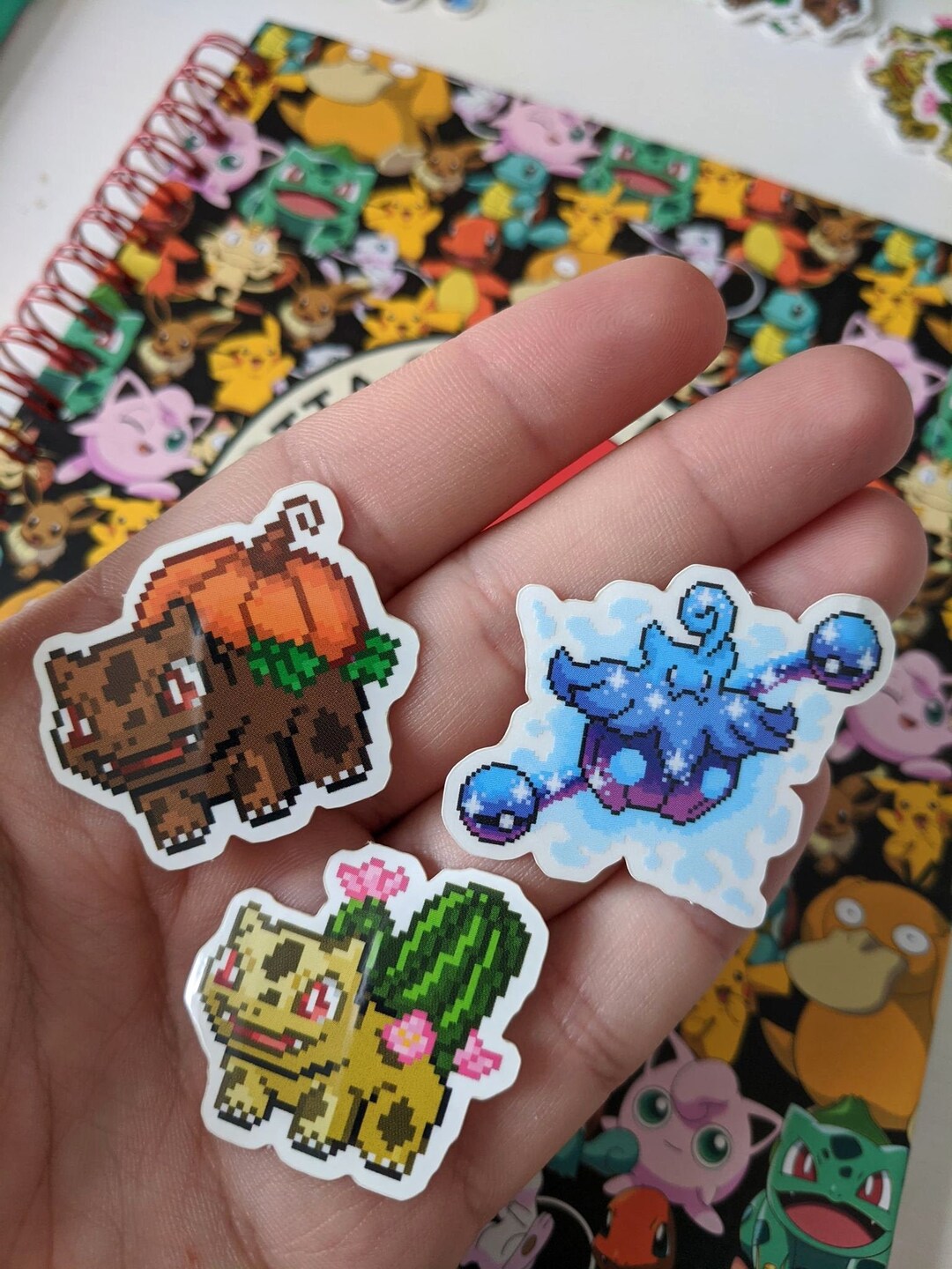 Pokemon Vinyl Die Cut Stickers, Pack of 3 Pokemon Pixel Stickers, Pixel ...