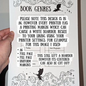Print Your Own and Colour in Book Genre Tracker, Dragon Book Genre ...