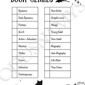 Print Your Own and Colour in Book Genre Tracker, Dragon Book Genre ...