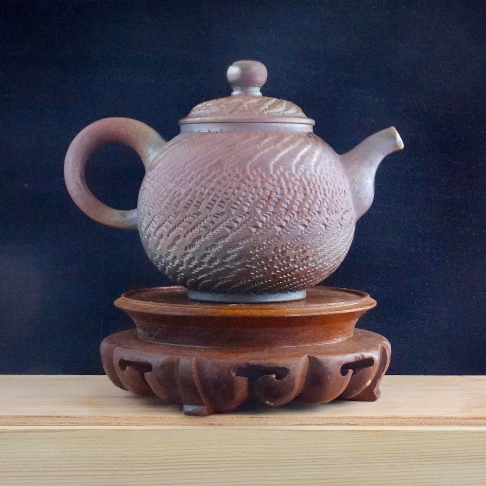 Sculptor Teapot (240 Ml), Handmade & Wood Fired, Bronze Color, Yixing ...