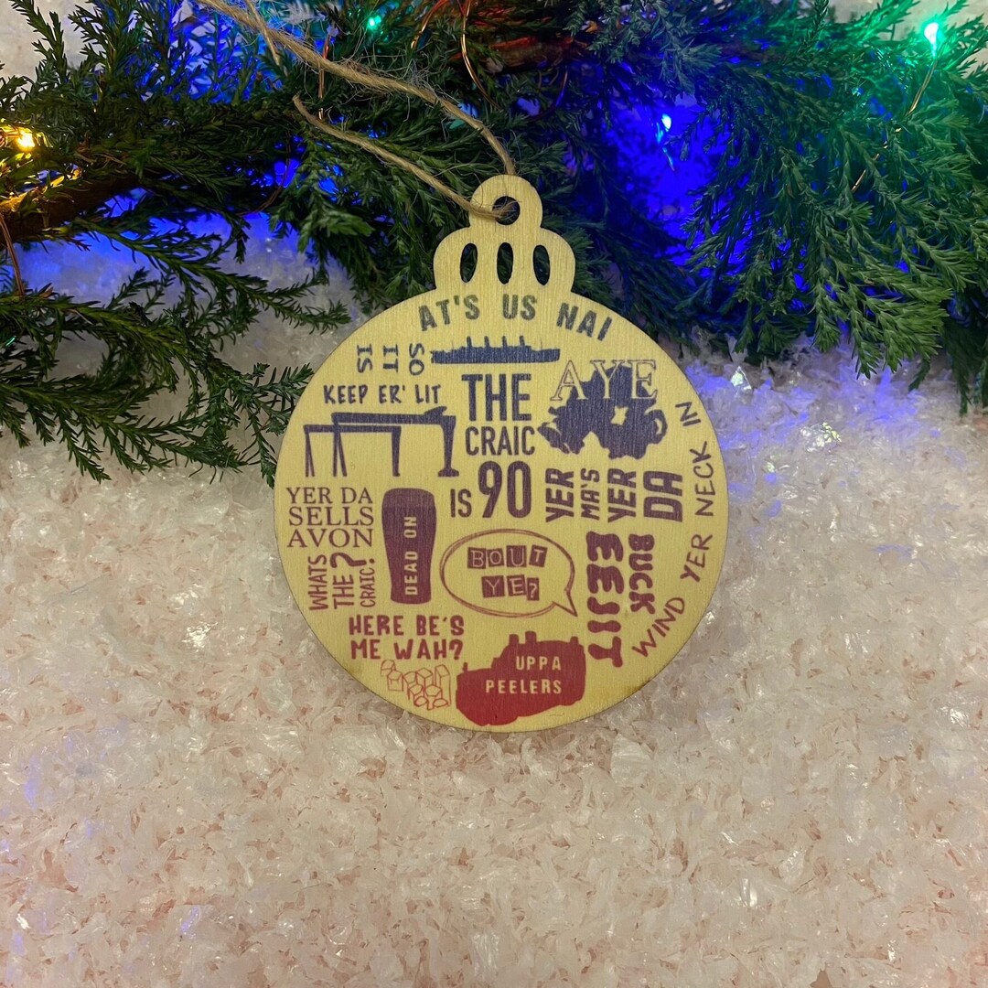 Northern Ireland Slang Wooden Christmas Tree Decoration // Norn Iron ...
