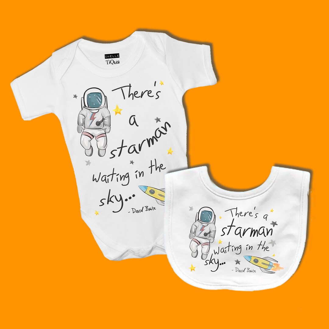 Bowie "starman" Baby Grow and Bib Set // Major Tom, Ziggy Stardust ...