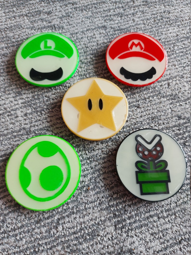 Set of 5 Mario Inspired 3D Printed Coasters - Etsy