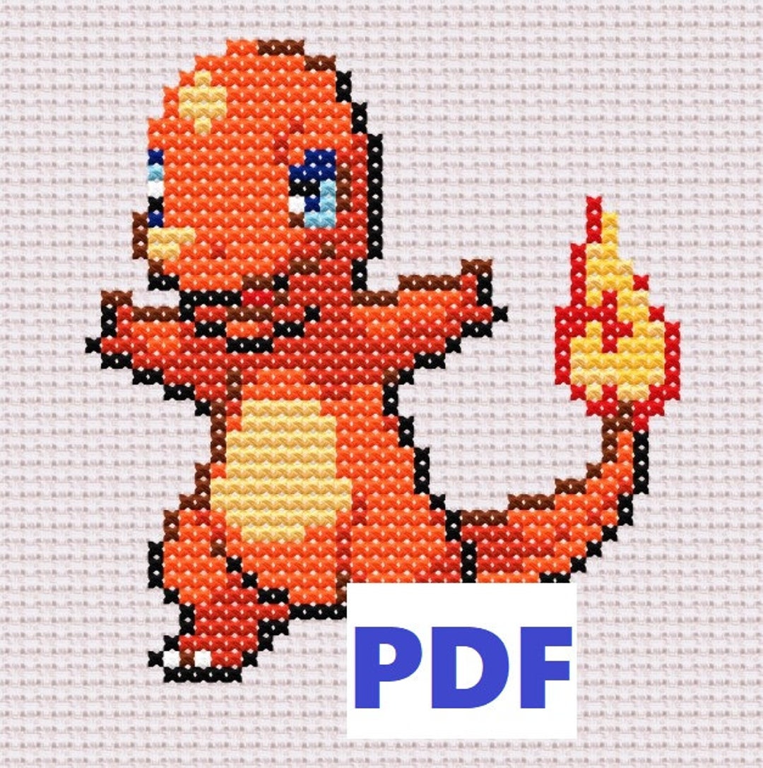 Charmander Cross Stitch PDF Pattern - Pokemon Inspired / Starter ...