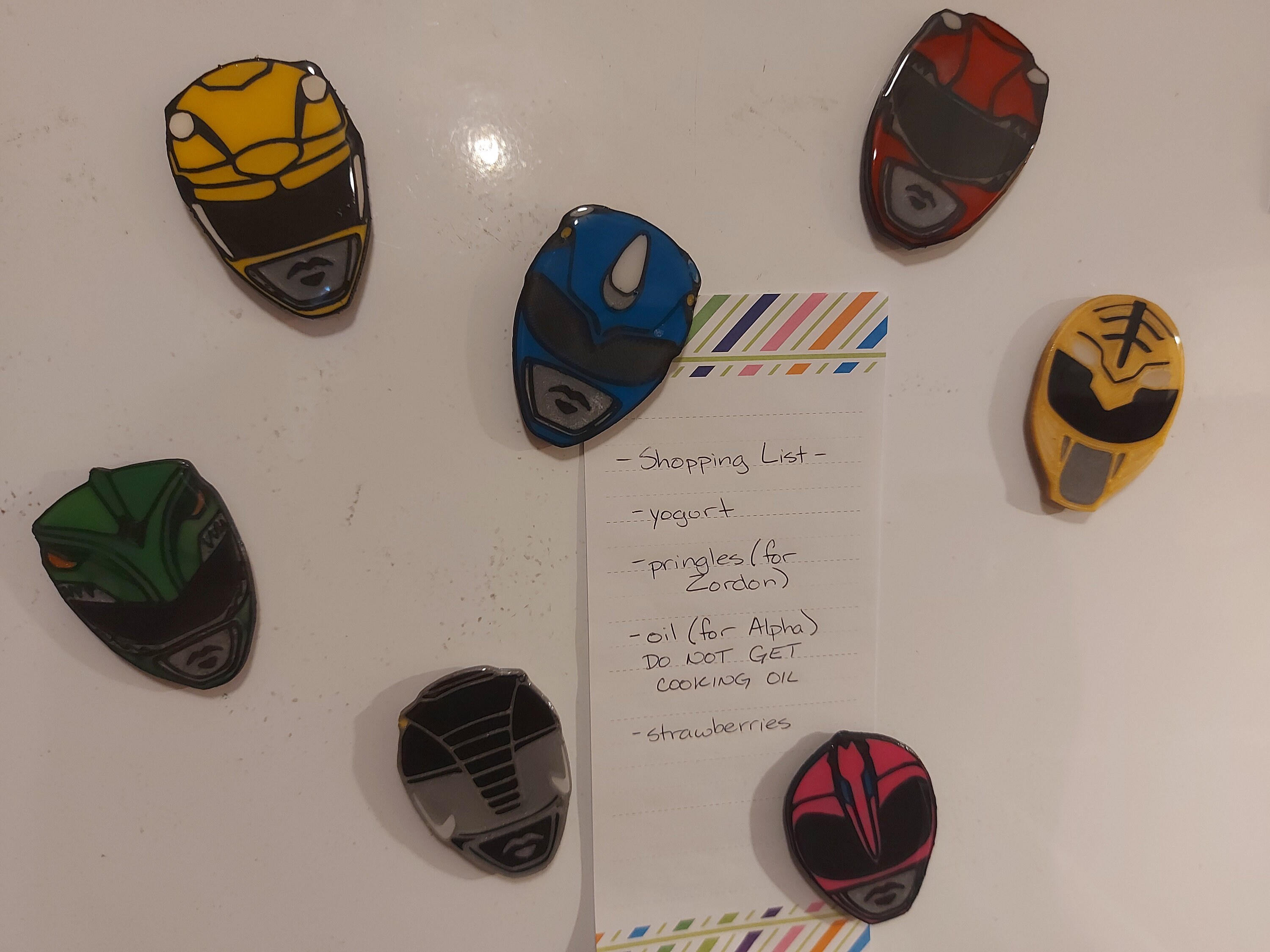 7 Piece 3D Printed Power Ranger Helmet Magnet Set - Etsy