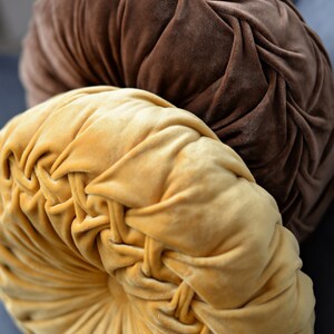 Yellow Round Pillow for Spring Inspiration, Mustard Throw Circle Pillow ...