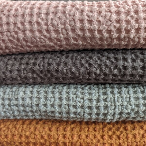 Waffle Linen Fabric - Etsy