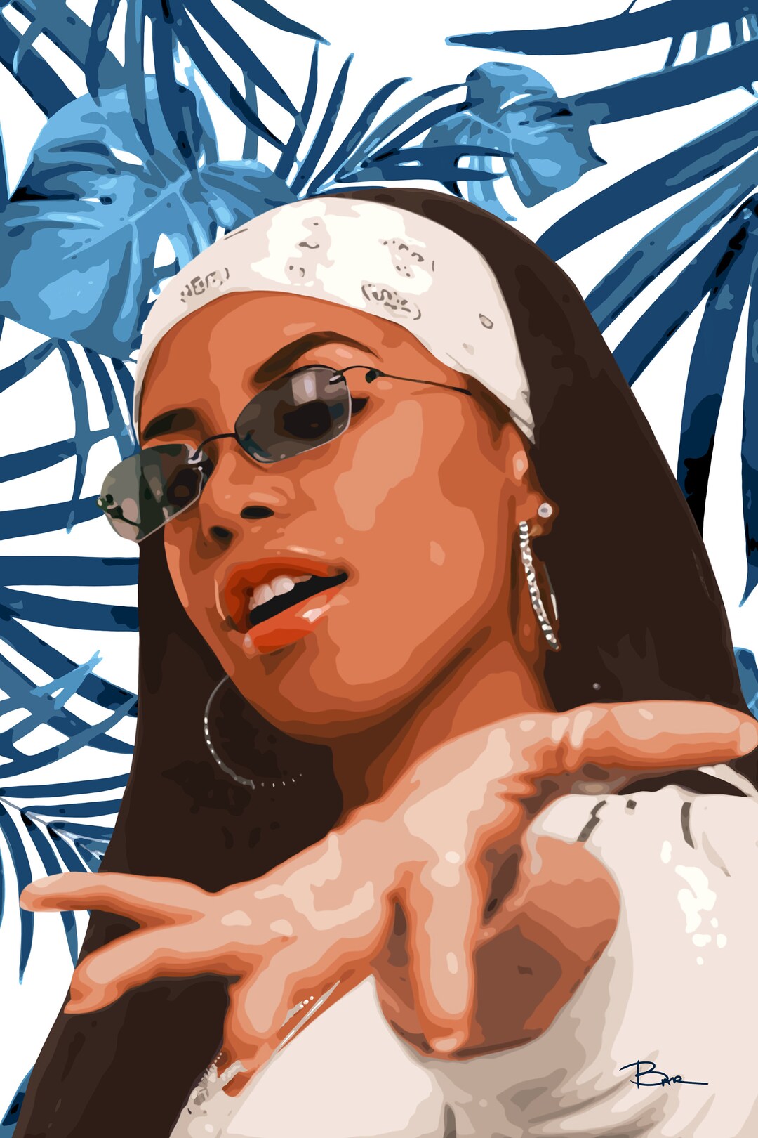 Aaliyah Portrait Canvas Paper Print Metal R&B Singer Actress Urban Pop ...