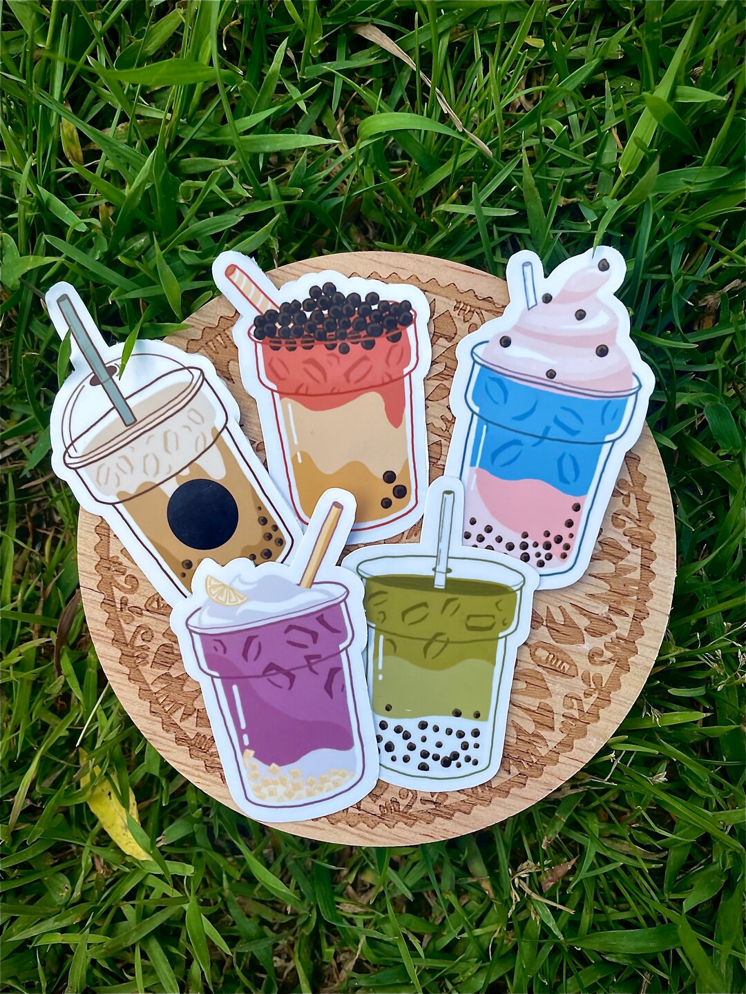 Boba Sticker White Vinyl Sticker Cute Sticker Skateboard - Etsy