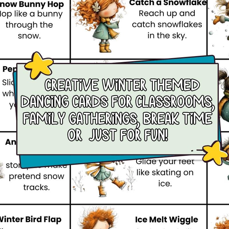 Winter Movement Cards – 36 Printable Gross Motor Activities (digital ...