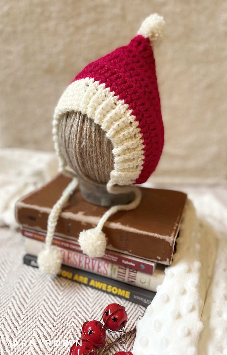 Santa Hat Crochet, Baby Pixie Crochet Pattern, Festive Childrens Hat ...