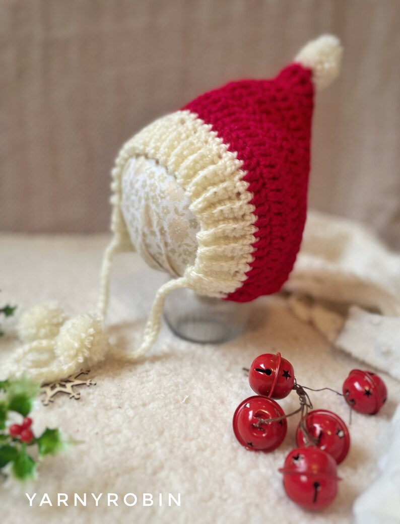 Santa Hat Crochet, Baby Pixie Crochet Pattern, Festive Childrens Hat ...