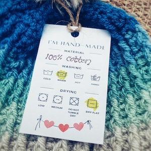Printable Care Label, Crochet Care Card, Care Labels for Handmade Items ...